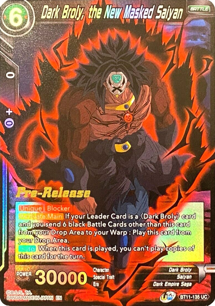 Dark Broly, the New Masked Saiyan (BT11-135) [Vermilion Bloodline ...